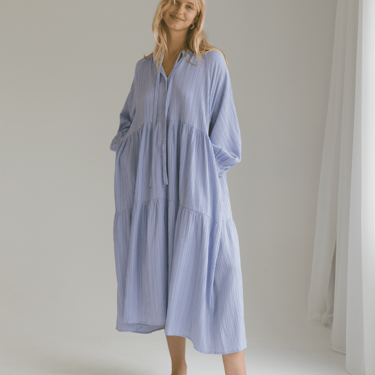 Maxi Ruby Smock Dress Purple Crepe | Maternity Friendly Clothing – The Lullaby Club