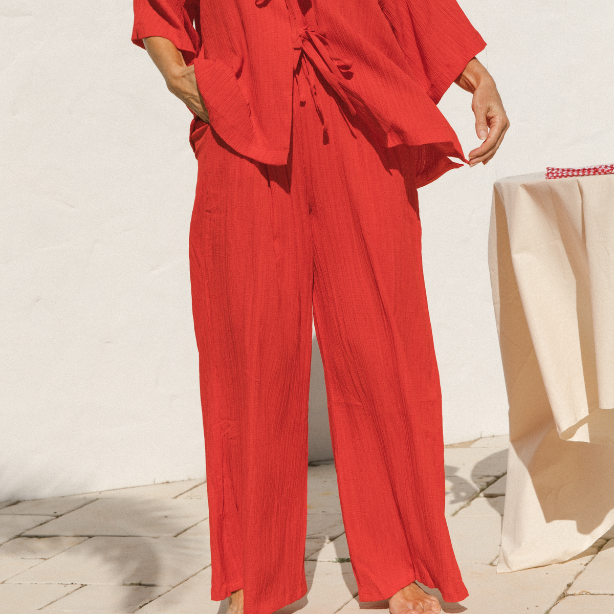 Posey Pants Red Crepe | Size-Inclusive Wide Legged Pants – The Lullaby Club