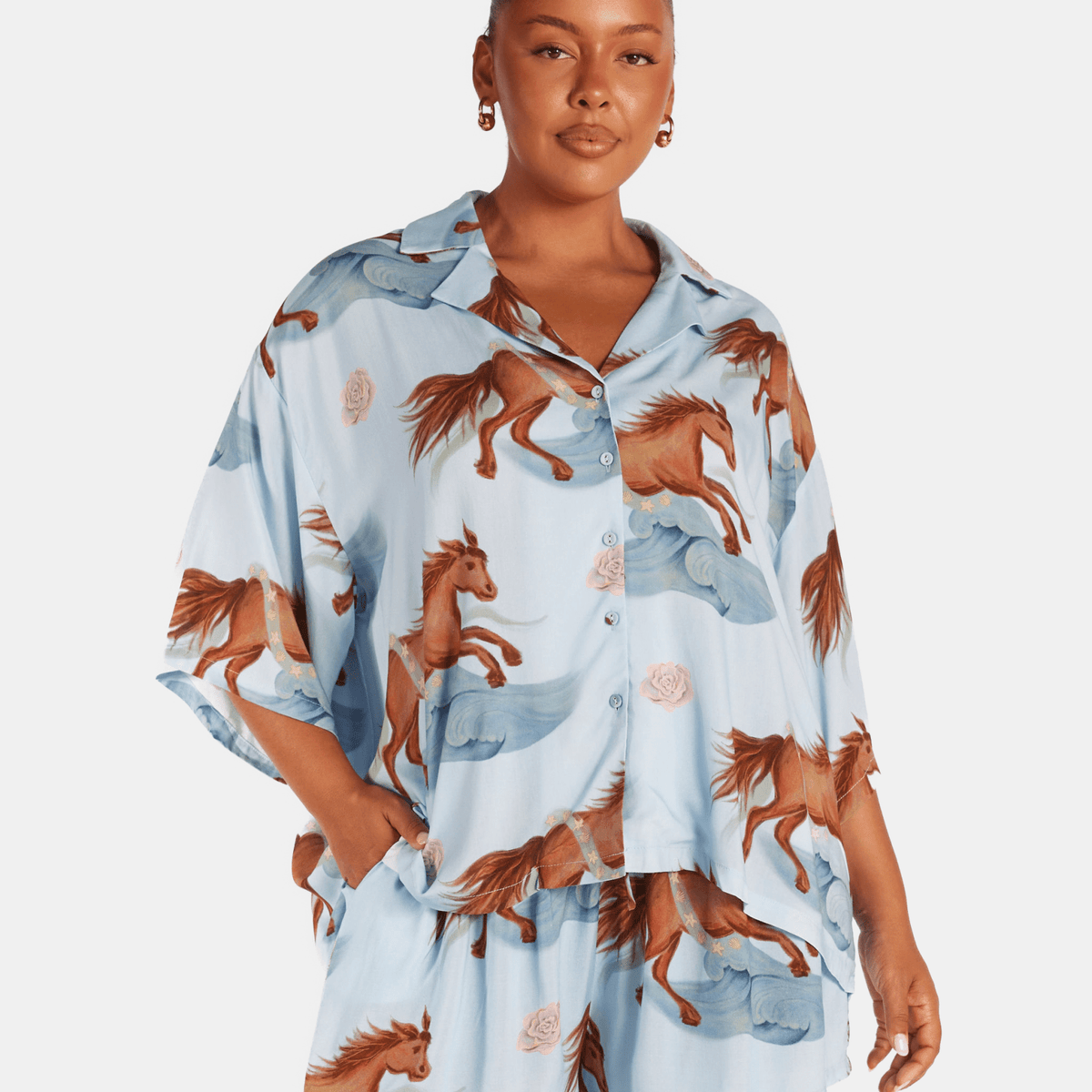 Lacey Shirt - Prairie Bloom | Pregnancy & Breastfeeding-Friendly Button ...