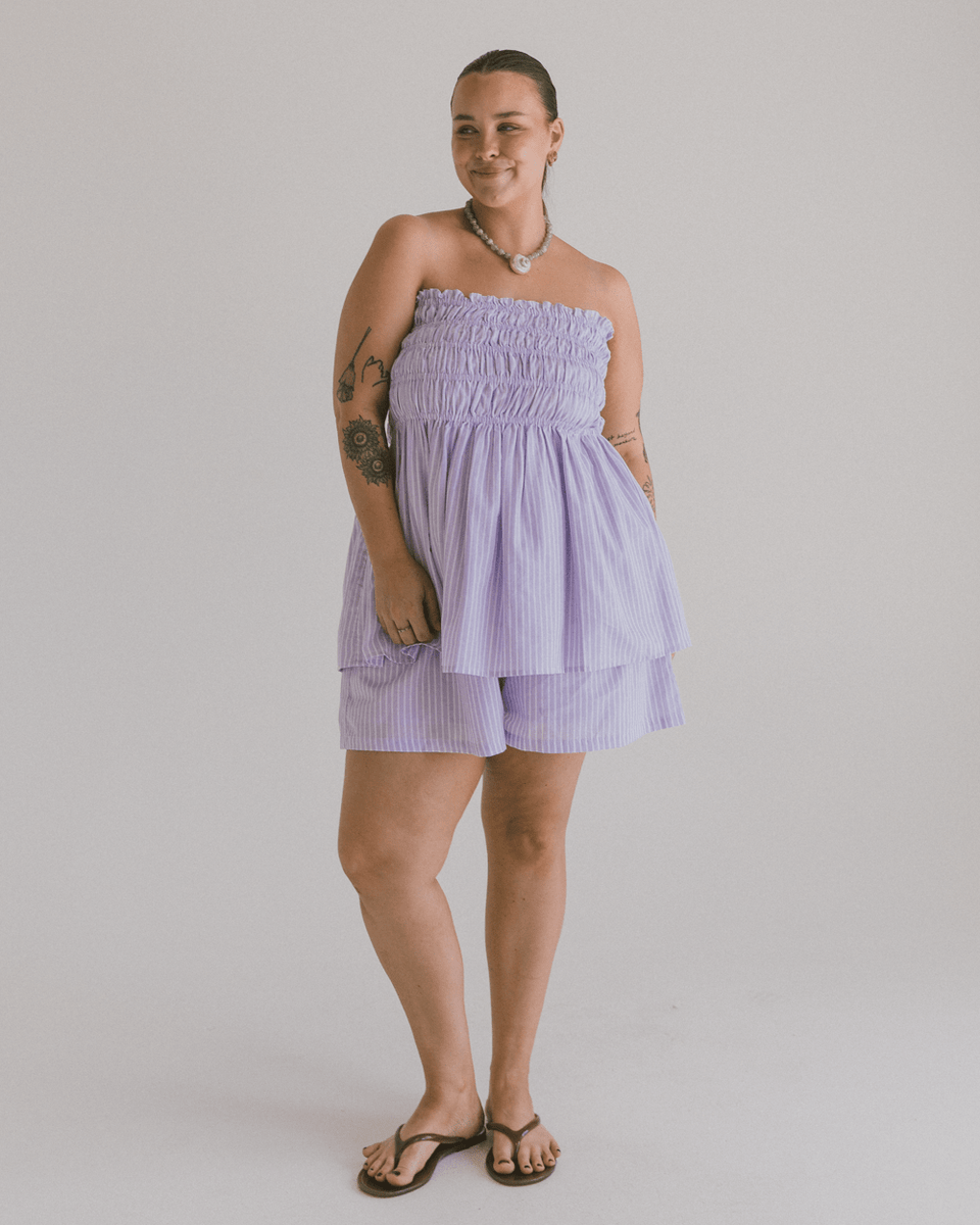 Mabel Top - Purple Stripe | Maternity Friendly Summer Top – The Lullaby ...
