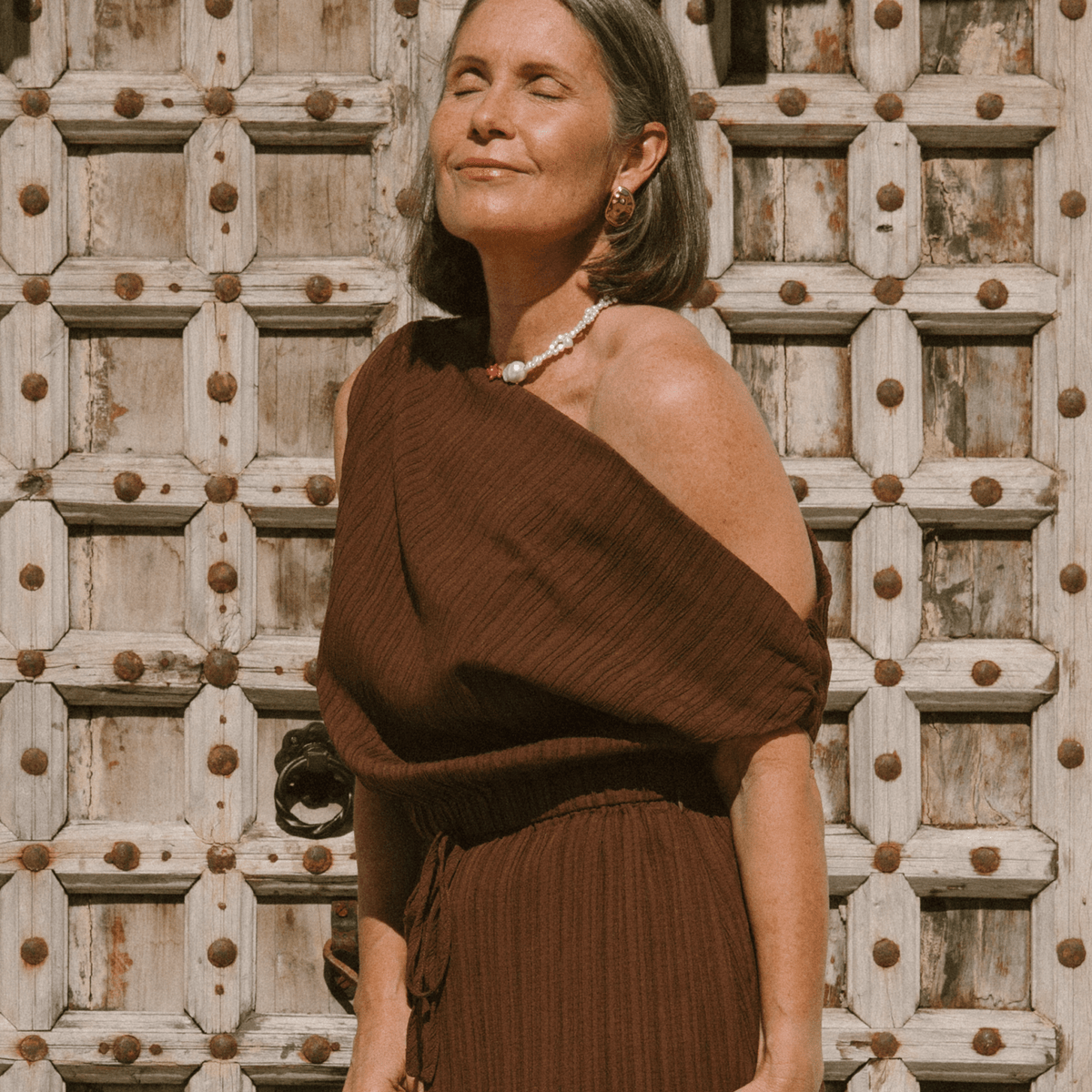 Macey Top | Brown Crepe | The Lullaby Club