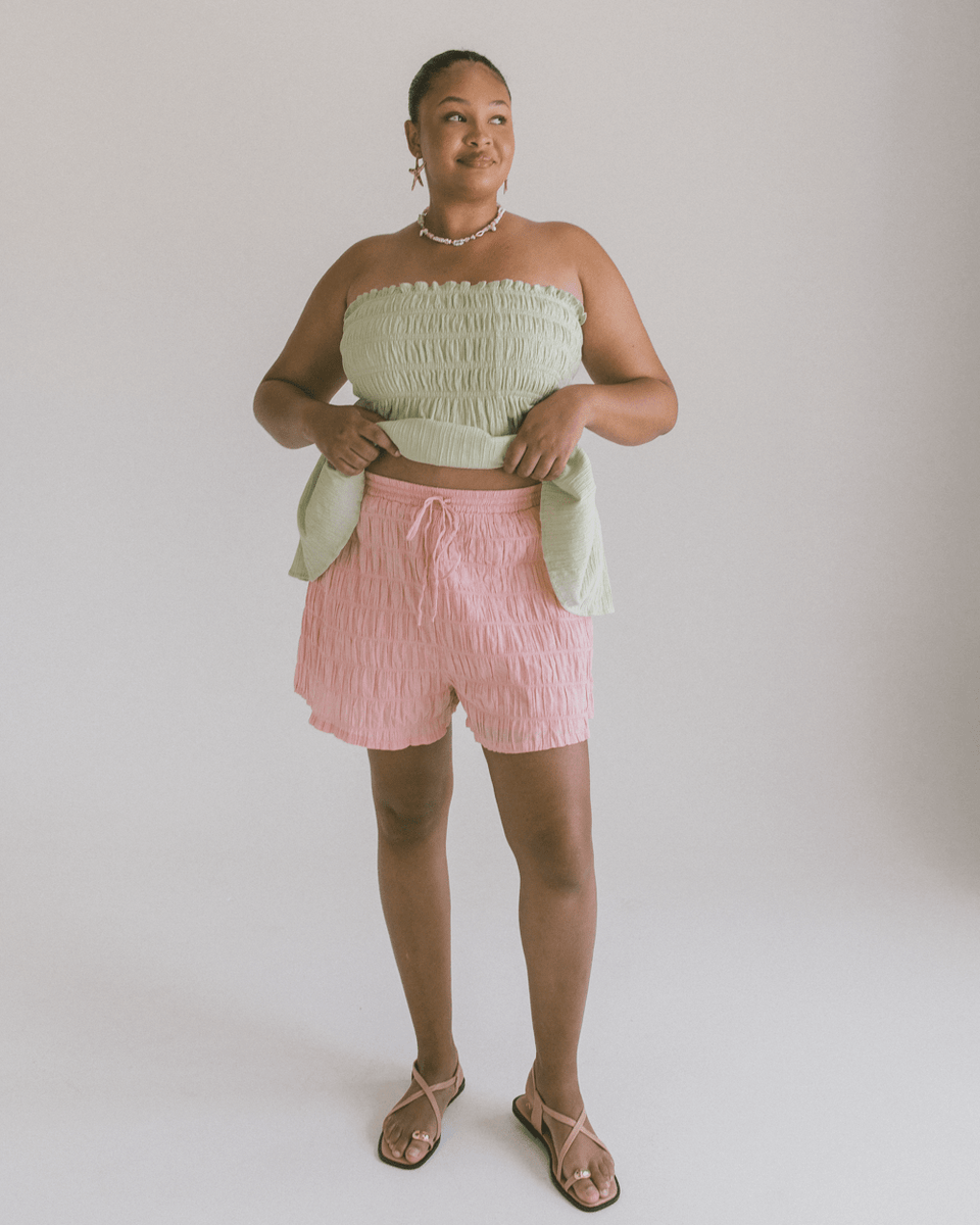 Matilda Shorts Pink Seersucker | Relaxed & Size-Inclusive Loungewear ...