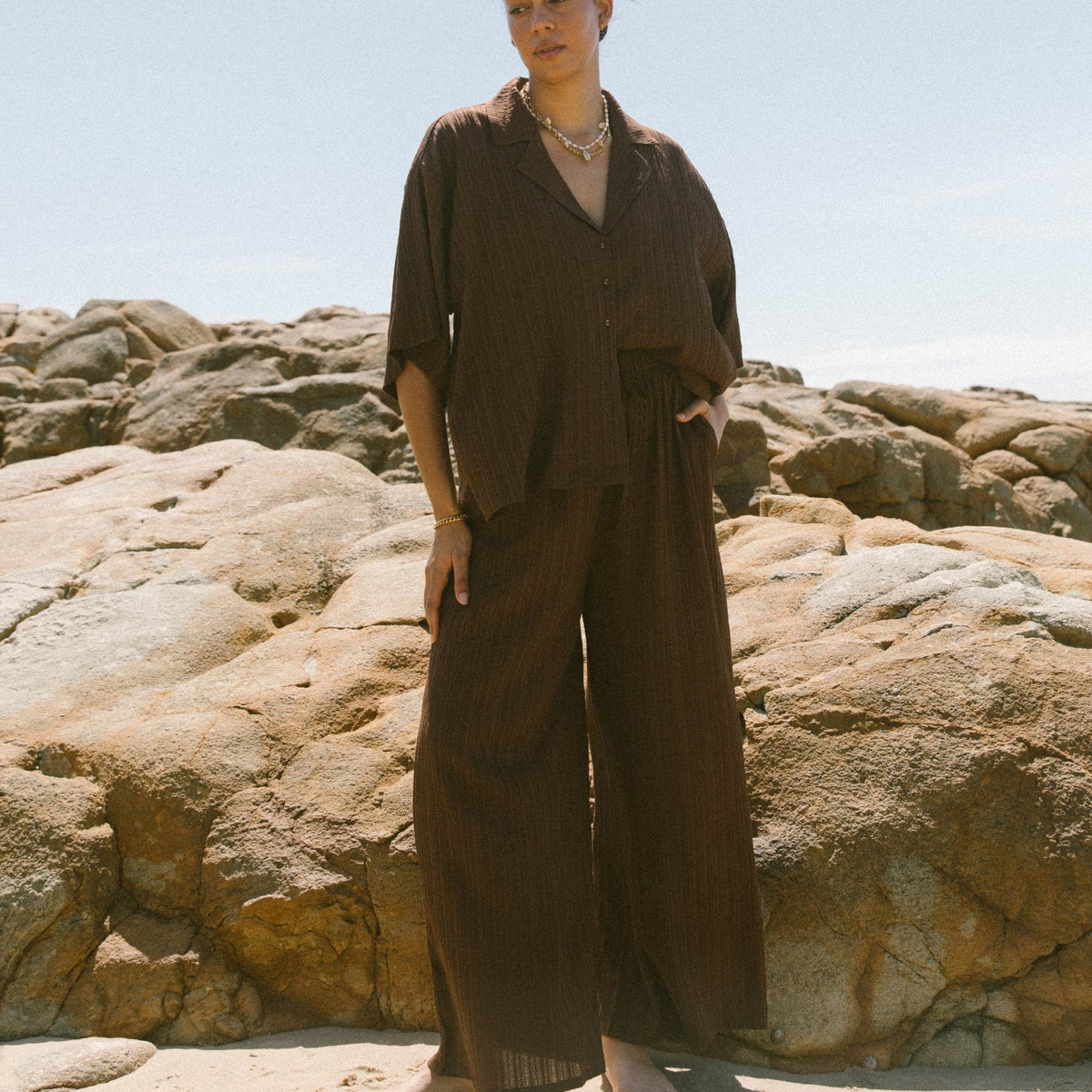 Posey Pants | Brown Crepe – The Lullaby Club